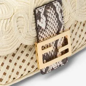 Fendi Baguette® Mini Ribbon Bag With Doily Embroidery